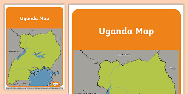 KS1 Uganda Display Map - Geography - Countries - Twinkl
