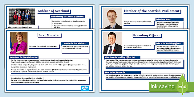 Roles in the Scottish Parliament Information Cards