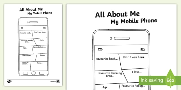 * NEW * All About Me Mobile Phone Template (teacher made)