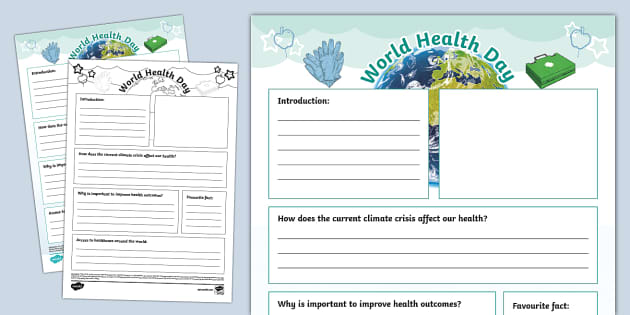 World Health Day Non-Chronological Report Template - Twinkl