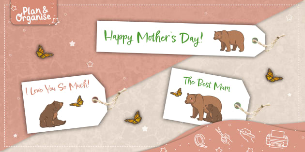 Mother's Day Gift Tags | Bear Themed (teacher made) - Twinkl