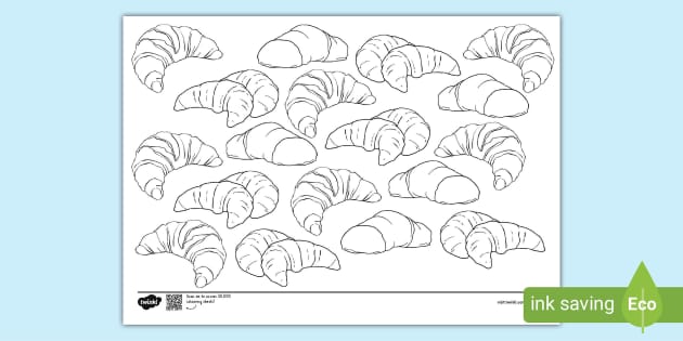 Croissant Doodle Colouring Page (teacher made) - Twinkl