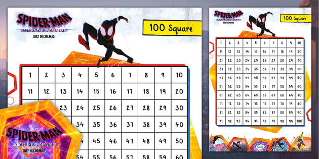 FREE! - 👉 Spider-Man: 100 Square (l'enseignant a fait)