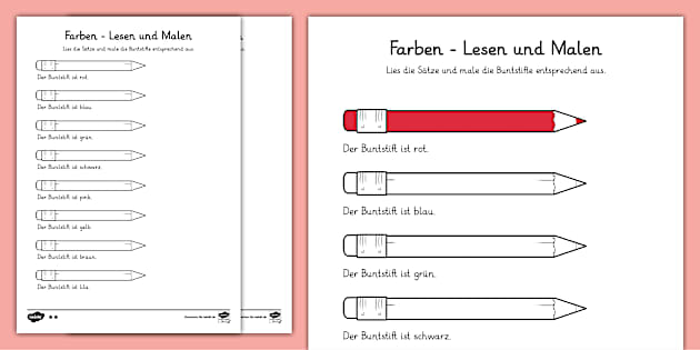 DaZ: Farben - Lesen und Malen (teacher made) - Twinkl