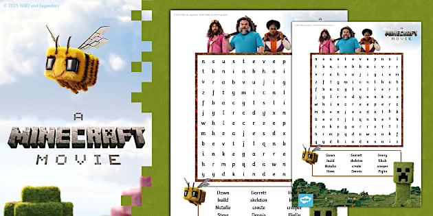 FREE! - A Minecraft Movie: Word Search [Ages 5-7] - Twinkl