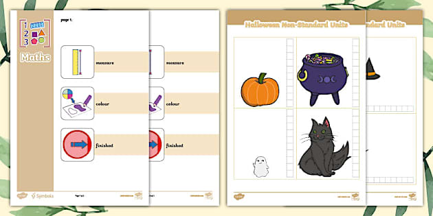👉 SEND Structured Steps Halloween Measuring Using Non-Standard Units