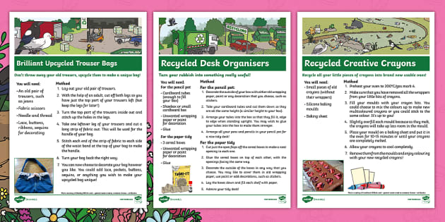 The Messy Magpie Recycle and Upcycle Craft Instructions Resource Pack