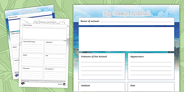 Ocean Animal Fact File Template - Twinkl Science - Twinkl