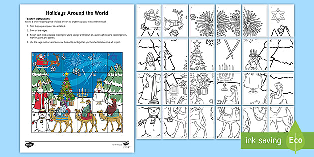 Holidays Around the World Collaborative Art Pack