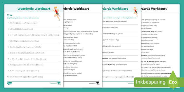 Woordorde Werkkaart