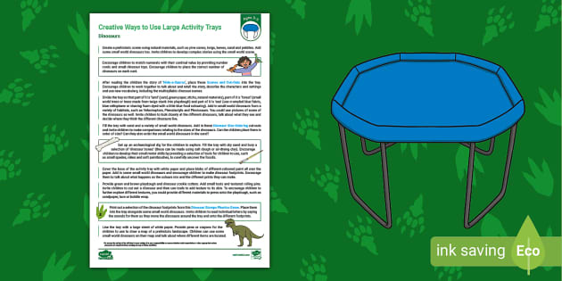 EYFS Ages 3-5 Large Activity Trays: Dinosaurs | Twinkl