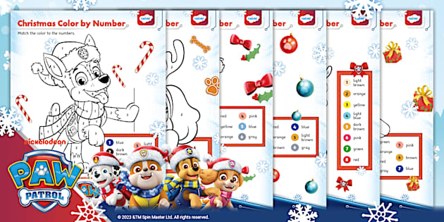 paw patrol christmas coloring pages free