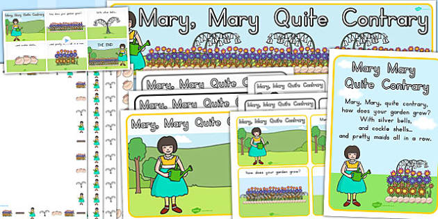Mary Mary Quite Contrary Resource Pack (teacher made)