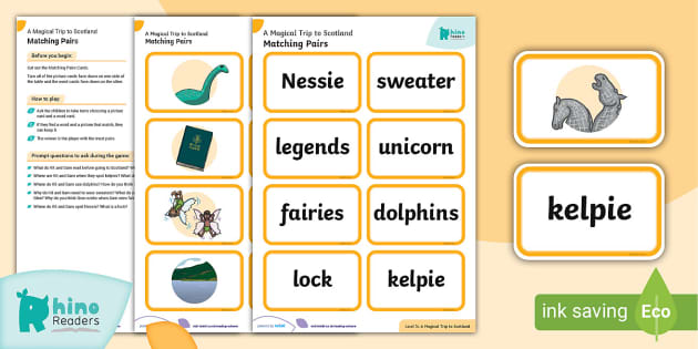 Level 5c A Magical Trip to Scotland: Picture and Word Matching Cards