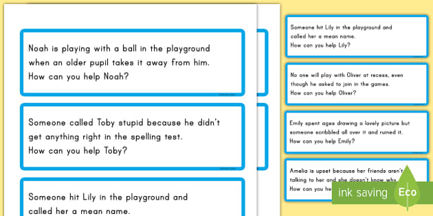 Bullying Scenario Discussion Cards (teacher made)