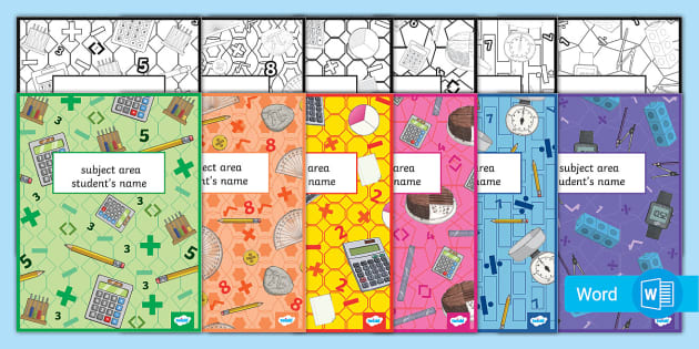 Editable Math Mindfulness Notebook Covers for 6th-8th Grade