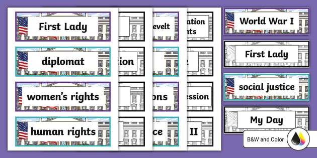 Eleanor Roosevelt Word Cards for 3rd-5th Grade - Twinkl