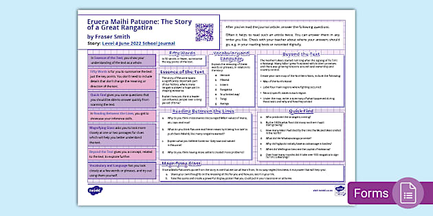 L4 School Journal Eruera Maihi Patuone: The Story of a Great Rangatira