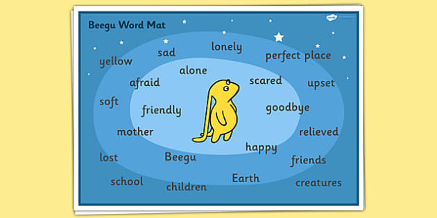Word Mat to Support Teaching on Beegu - Beegu, Word mat, Beegu