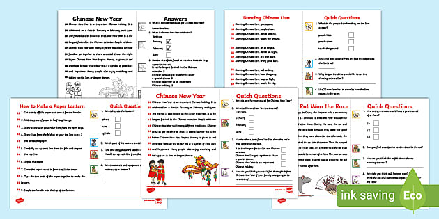 KS1 60 Second Reads: Chinese New Year Activity Pack - Twinkl