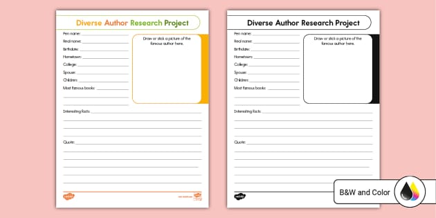 Second Grade Diverse Author Research Project - Twinkl