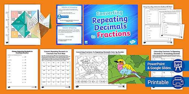 Eighth Gr Converting Repeating Decimals to Fractions Lesson Eighth Gr Converting Repeating Decimals to Fractions Lesson
