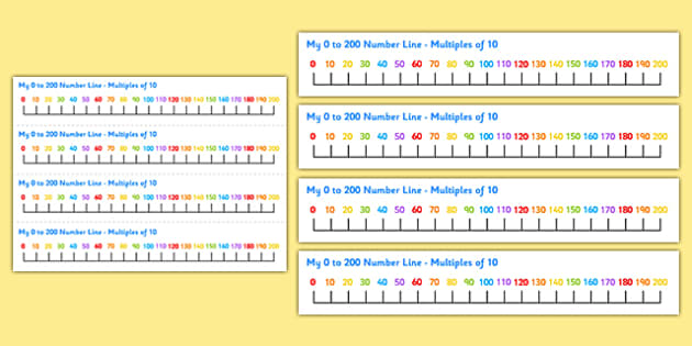 0 200 Number Line Multiples Of 10 teacher Made 