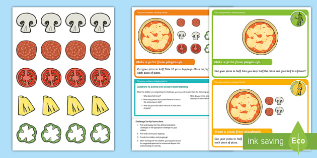 EYFS Maths Halving Chilli Challenges: Halving Pizza