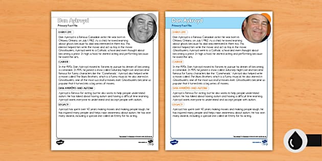 Dan Akroyd Primary Fact File (teacher made) - Twinkl