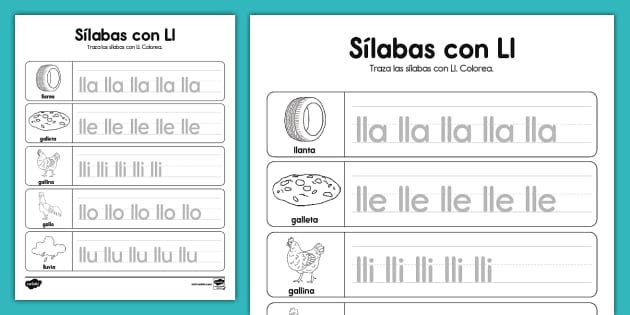 Actividad: Sílabas con Ll (teacher made) - Twinkl