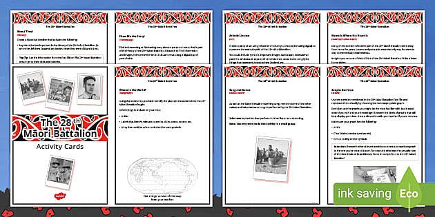 Exploring The 28th Maori Battalion Activity Cards - Twinkl