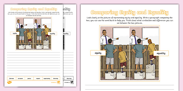 Equalities Worksheet Equality Worksheets | TPT