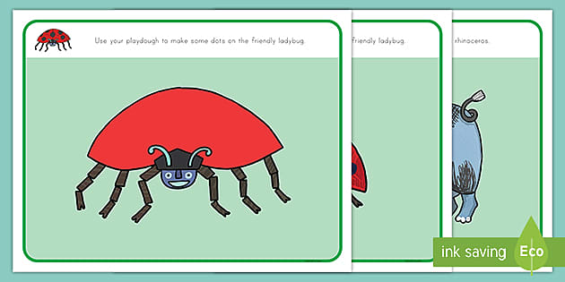 The Grouchy Ladybug Modeling Dough Mats (teacher made)