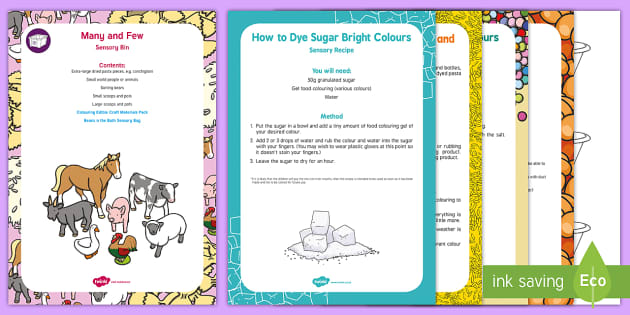 Many and Few Concept Sensory Bin and Resource Pack - Twinkl