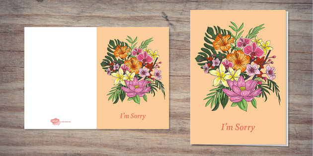 I'm Sorry Flowers Card | Twinkl Party (teacher made)