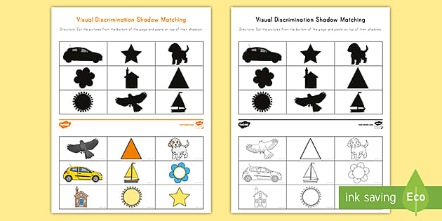 Visual Discrimination Shadow Matching Cut and Paste Activity