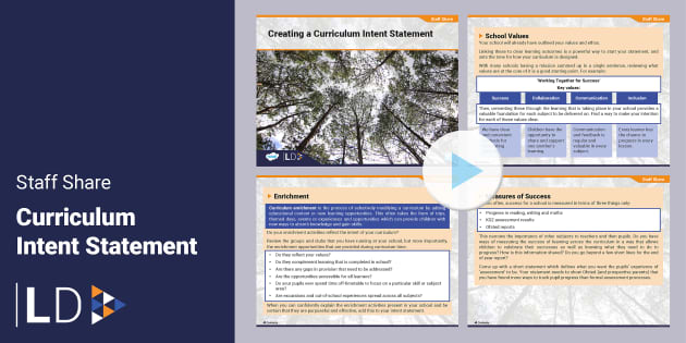 Ofsted Inspection Framework: Curriculum Intent Statement
