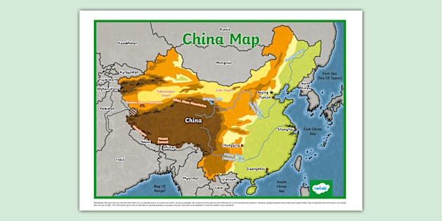 KS2 China Display Map (teacher made) - Twinkl