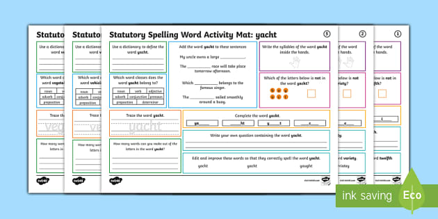 Year 5 And 6 Statutory Spelling Words Activity Mat Pack 20 year-5-and-6-statutory-spelling-words-activity-mat-pack-20