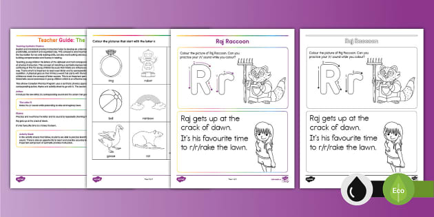 Phonics Letter R Activity Sheet | Canada Phonics - Twinkl