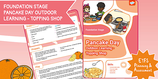 Foundation Stage Outdoor Learning Pancake Day Topping Shop