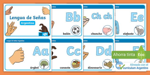Carteles: Alfabeto Lengua de Señas Argentina LSA - Twinkl