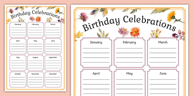 Wildflower Botanical Themed Birthday Chart (teacher made) Wildflower Botanical Themed Birthday Chart (teacher made)