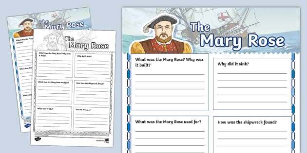 The Mary Rose Fact File Template (teacher made) - Twinkl