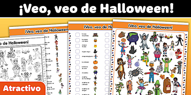 Hojas de trabajo: ¡Veo, veo de Halloween! - Twinkl