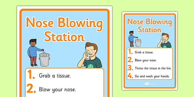 👉 Nose-Blowing Station Display Poster (teacher made)