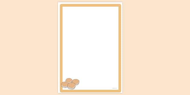 FREE! - Simple Blank 4 Bread Rolls Page Border - Twinkl