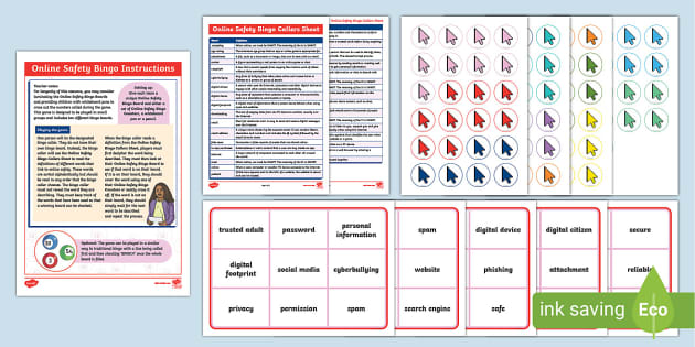 Online Safety Bingo Activity Pack - Internet Safety Bingo