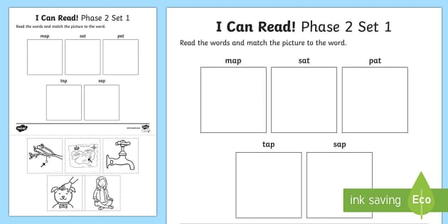 I Can Read! Phase 2 Set 1 Words Worksheet / Worksheet