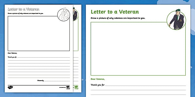 Letter To A Veteran Activity teacher Made Twinkl